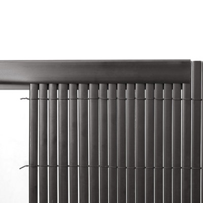 3 Pcs Gray Garden Fence PVC Privacy Screen Panel Slat Strips Fixing ...