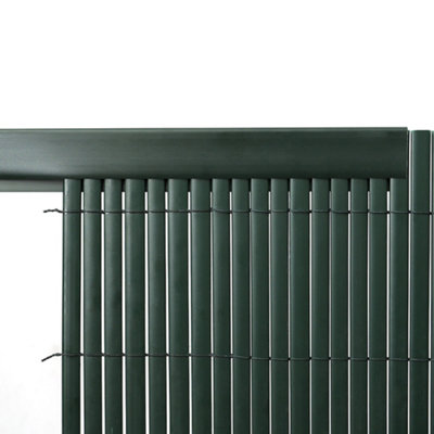 3 Pcs Green PVC Garden Panel Slats Fence Fence