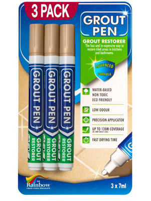 3 Pen X CREAM Grout Pens Designed for Restoring Tile