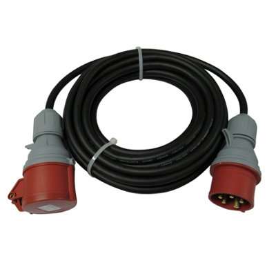 3 Phase Extension Lead 10M (450V 5 Pin Hook Up Cable 16A Heavy Duty ...