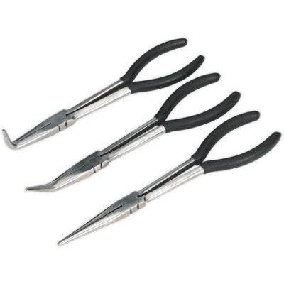 3 Piece 275mm Needle Nose Pliers - Drop Forged Steel - Straight ...