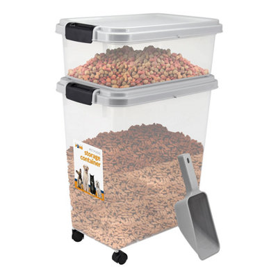 3-Piece Airtight Pet Food Storage Container Set with Measuring Scoop ...