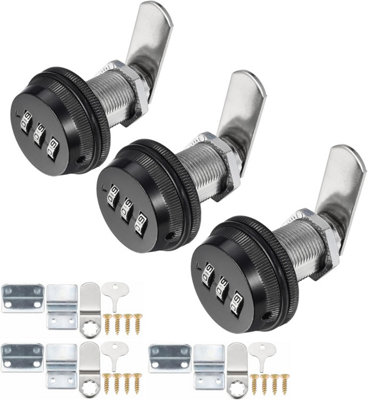 3 piece combination cabinet cam lock with combination code lock ...