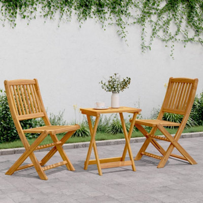 3 Piece Folding Garden Outdoor Dining Set Suitable for Backyard, Patio ...