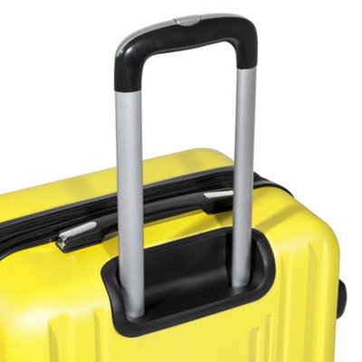 3-PIECE LIGHTWEIGHT ABS LUGGAGE SET IN YELLOW - STYLISH TRAVEL SUITCASES