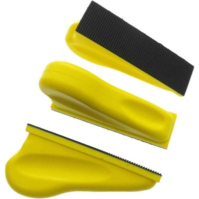 3 Piece Micro Sander Manual Velcro Disc Sanding Block Portable Sanding ...