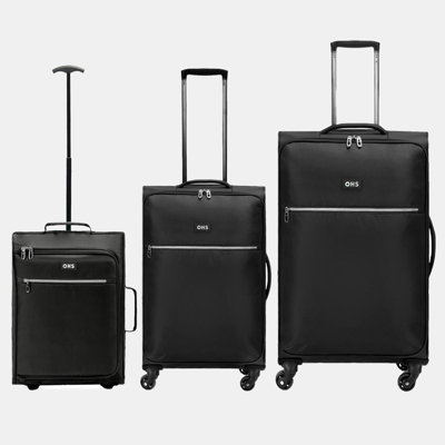 3 Piece Set Of Suitcase Luggage Soft Shell Travel Case Bag | DIY at B&Q