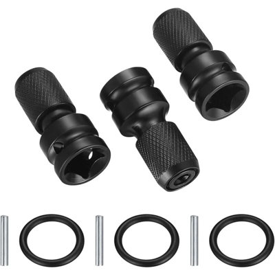 3 Piece Socket Adapter 1 2 Inch Square to 1 4 Inch Hex Keyless Chuck ...