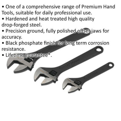 3 Piece Wrench Set - Three Adjustable Drop Forged Steel Wrenches ...