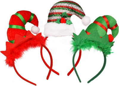 3 Pieces Elf Headband Christmas Headbands Elf Headwear Hair Hoops for ...