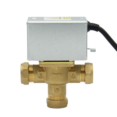 3 Port Mid Position Motorised Valve 22mm Connection for Central Heating ...