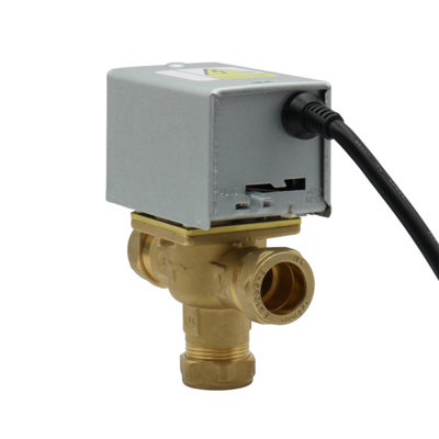 3 Port Mid Position Motorised Valve 22mm Connection for Central Heating ...