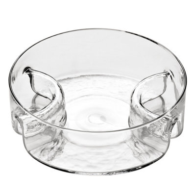 3 Section Curved Sided Glass Serving Dish