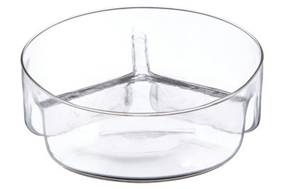 3 Section Equal Sided Glass Serving Dish
