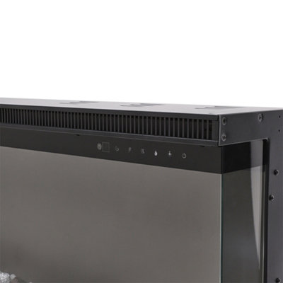 3 Side Electric Fire Wall Inset Or Freestanding Fireplace Recessed ...