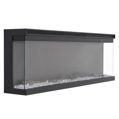 3 Side Electric Fire Wall Inset Or Freestanding Fireplace Recessed ...