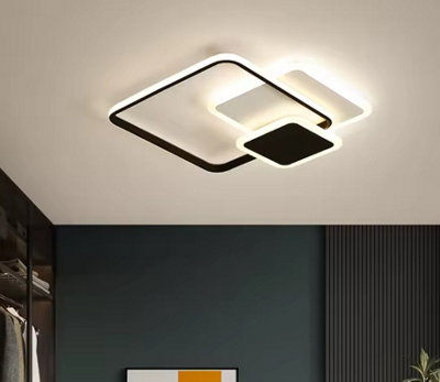 3 Squares Structure Ceiling Light Modern Ultra-Thin Led Ceiling Lamp Black