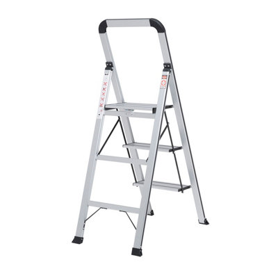 3 Step Ladder Wolf Slimline, Anti Slip, Folding, Aluminium Steps, 150KG ...