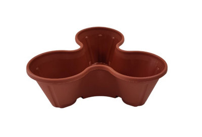 3 TERRACOTTA STRAWBERRY TRIO PLANTER FLOWER POT STACKABLE PLASTIC PATIO ...