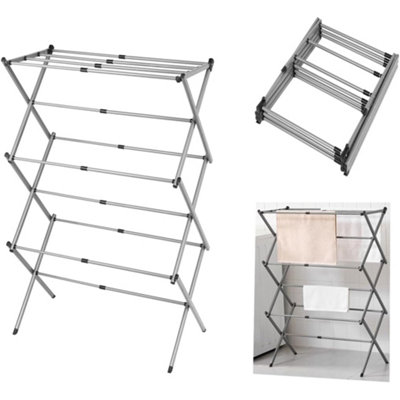 3 Tier 7.5m Drying Rack Extendable Compact Clothes Airer Laundry Indoor ...
