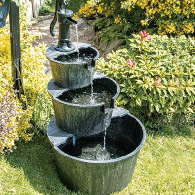 3-Tier Barrel Cascading Water Feature