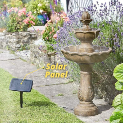 3 Tier Cascade Kingsbury Water Fountain - Solar Powered Freestanding ...