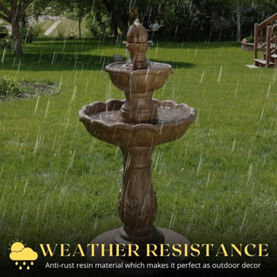 3 Tier Cascade Kingsbury Water Fountain - Solar Powered Freestanding ...