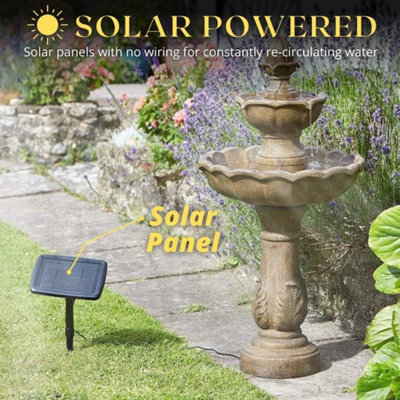 3 Tier Cascade Kingsbury Water Fountain - Solar Powered Freestanding ...