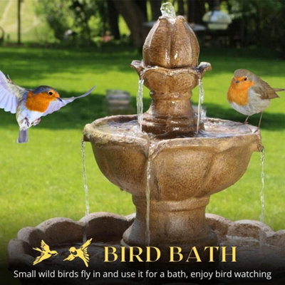 3 Tier Cascade Kingsbury Water Fountain - Solar Powered Freestanding ...