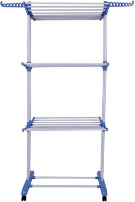 3 Tier Clothes Rack Hanging Bar Heavy Duty Hanger Garment Rolling Portable