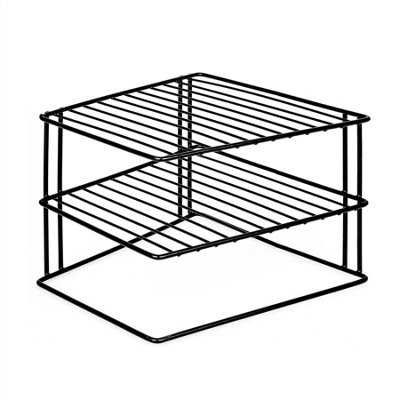 3 Tier Corner Plate Rack - Corner Kitchen Plate Bowl Rack Stand With ...