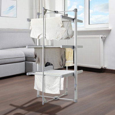 3 Tier Electric Heated Clothes Airer - 24 Rails, 21m Drying Space ...