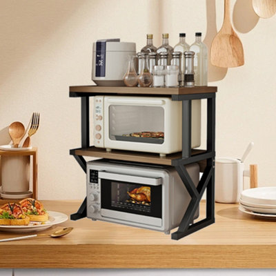3 Tier Expandable Microwave oven Rack Stand Storage Holder Kitchen ...
