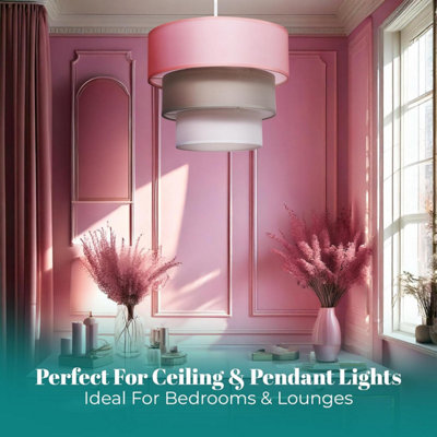 3-Tier Fabric 30cm Easy-Fit Ceiling Light Shade/Lamp Shade for Table ...