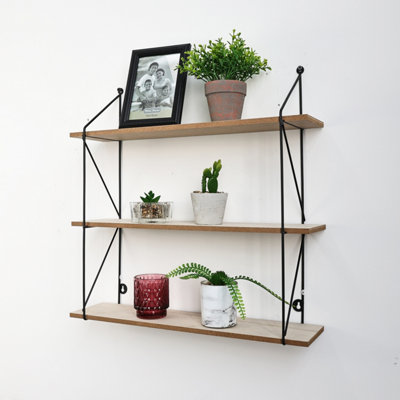 3 Tier Floating Shelf Wall Shelves for Bedroom Wall Mounted