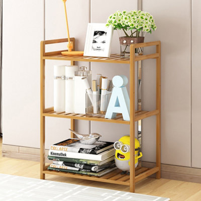 3 Tier Free Standing Wood Shelving Unit Bookcase Shelf for Home 710mm(H ...