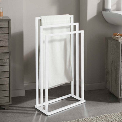 3 Tier Freestanding Bathroom Towel Holder - White