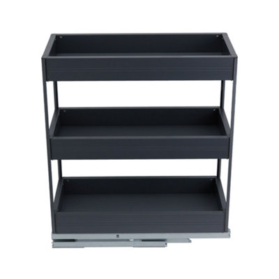 3-Tier Kitchen Bottom Pull Out Aluminium Shelf 25cm W