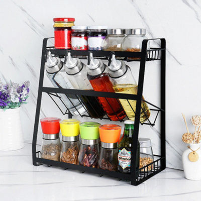 3 Tier Kitchen Metal Spice Rack Storage Organizer