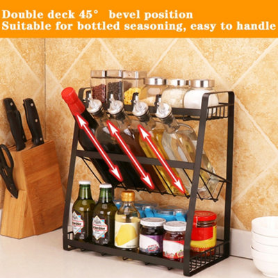 3 Tier Kitchen Metal Spice Rack Storage Organizer