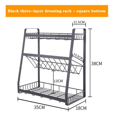 3 Tier Kitchen Metal Spice Rack Storage Organizer