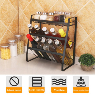 3 Tier Kitchen Metal Spice Rack Utensils Storage Organizer