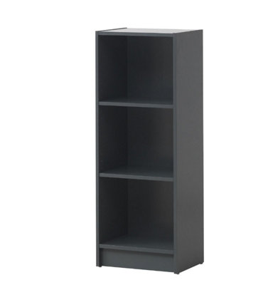 3 Tier Medium Narrow Bookcase Shelving Unit Living Room Office Bedroom ...