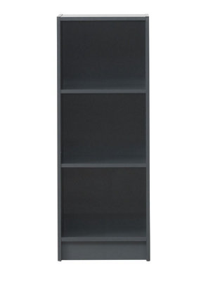 3 Tier Medium Narrow Bookcase Shelving Unit Living Room Office Bedroom ...