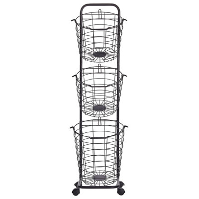 3 Tier Metal Wire Basket Stand Black AYAPAL