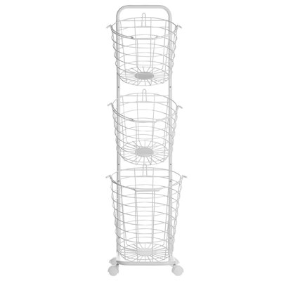 3 Tier Metal Wire Basket Stand White AYAPAL