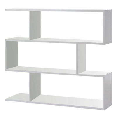 3 Tier Open Low Wide Storage Unit with Compartments, Freestanding ...