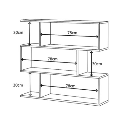 3 Tier Open Low Wide Storage Unit with Compartments, Freestanding ...
