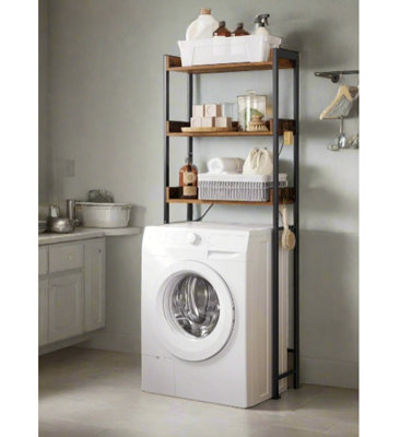 3-Tier Over-The-Toilet Storage Shelf , Rustic Brown - Industrial ...