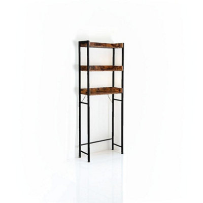 3-Tier Over-The-Toilet Storage Shelf , Rustic Brown - Industrial ...